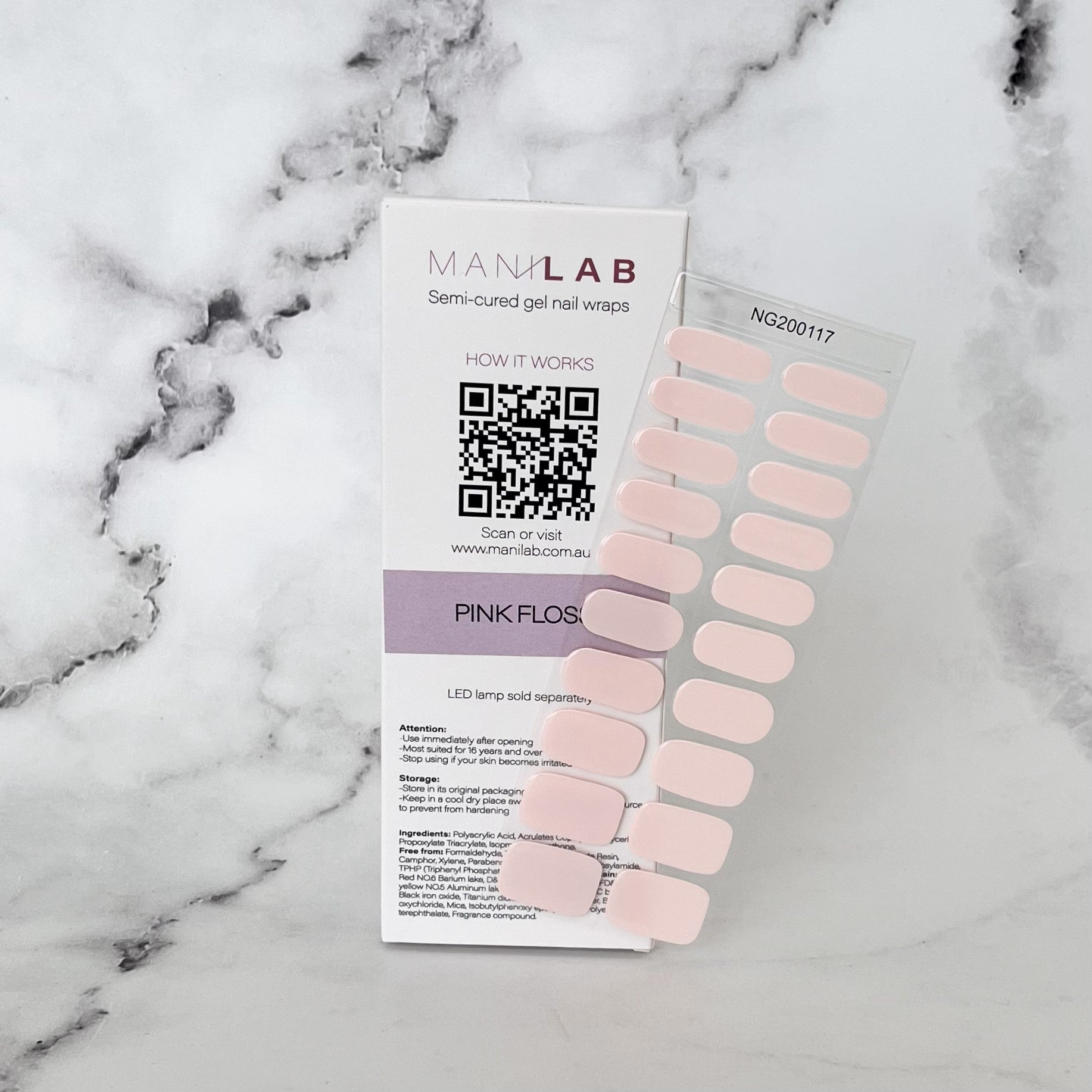 Pink Floss Semi-cured Gel Nail Wraps